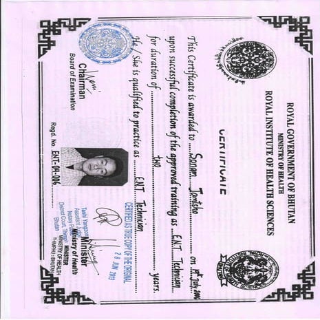 ENt certificate 111608 | PDF