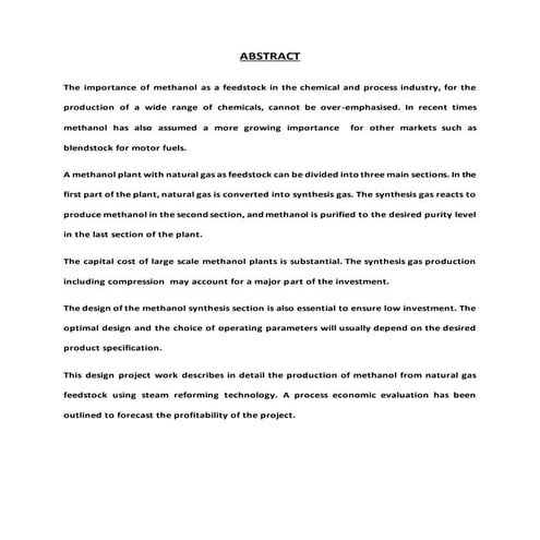 Project Abstract | DOCX | Commodities | Economy