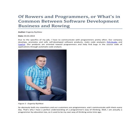 Of Rowers And Programmers Or Whats In Common Between Software