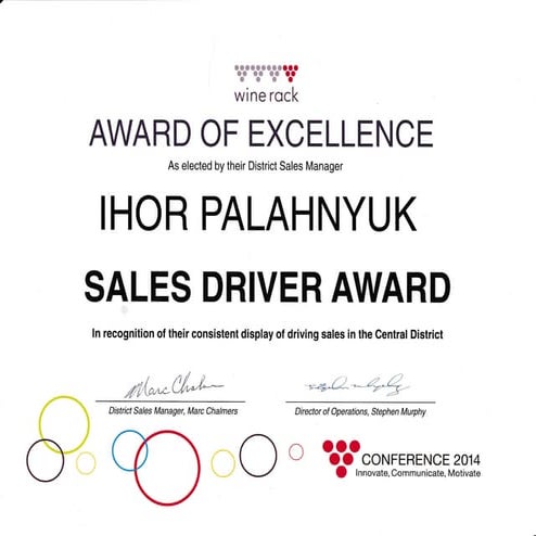Sales Driver 2014 Award | PDF