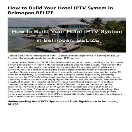 How to Build Your Hotel IPTV System in Belmopan，BELIZE | PDF