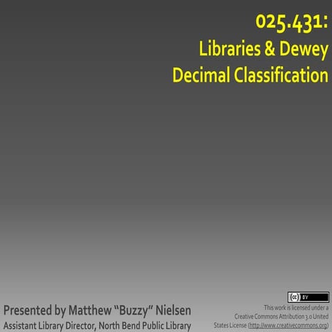 025.431: Libraries & Dewey Decimal Classification | PDF