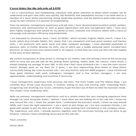 cover letter lom | DOCX