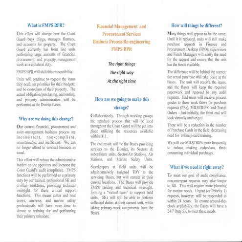 USCG FMPS BPR brochure | PDF