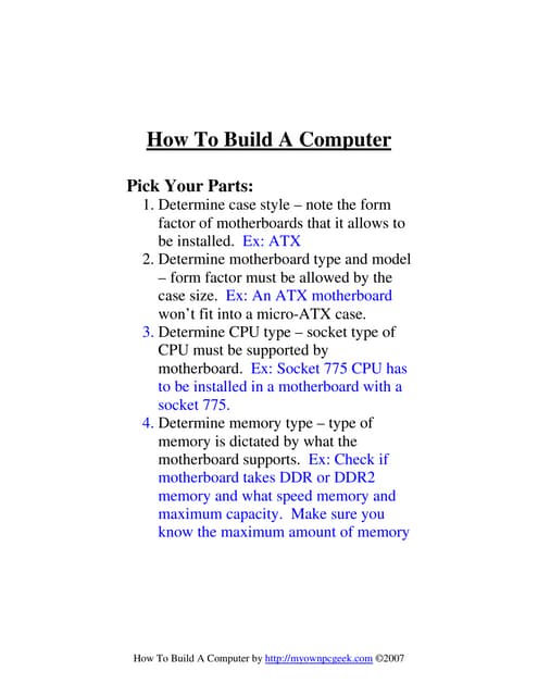 How to install computer hardware 10 steps (with pictures) | PDF