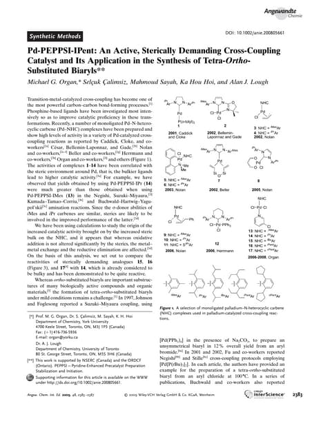Carbon−Heteroatom Coupling Using Pd-PEPPSI Complexes (1) | PDF