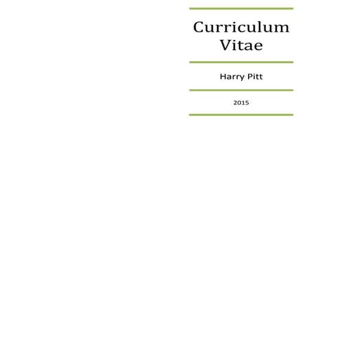 Harry Pitt CV 2015 | PDF