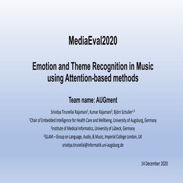 Emotion and Theme Recognition in Music using Attention-based methods | PPT