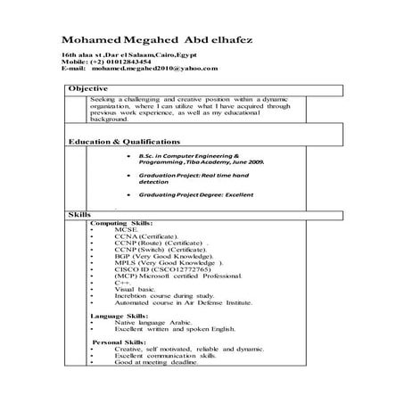 Mohamed Megahed CV | PDF