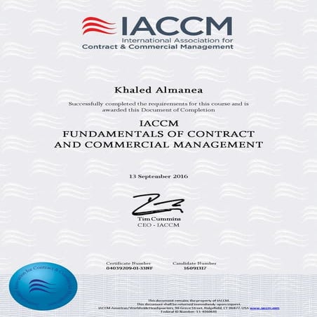 IACCM certificate | PDF
