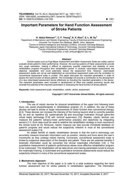 FMA-UE - FUGL-MEYER ASSESSMENT: UPPER EXTREMITY | PPTX