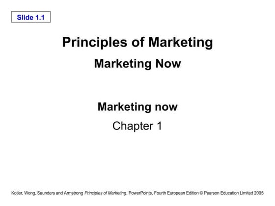 Principles of Marketing Chapter 1 | PPT