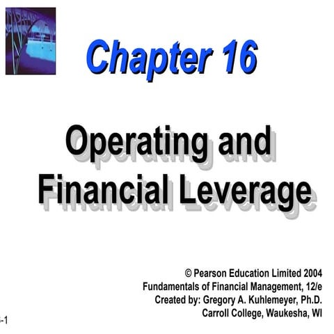 Operating and Financial Leverage ch16.ppt
