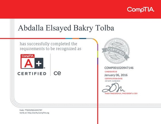 CompTIA A+ ce certificate | PPT