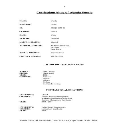 Wanda CV | DOC