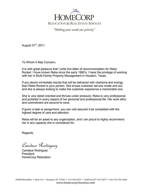 Rocky Wade Letter of reference | PDF