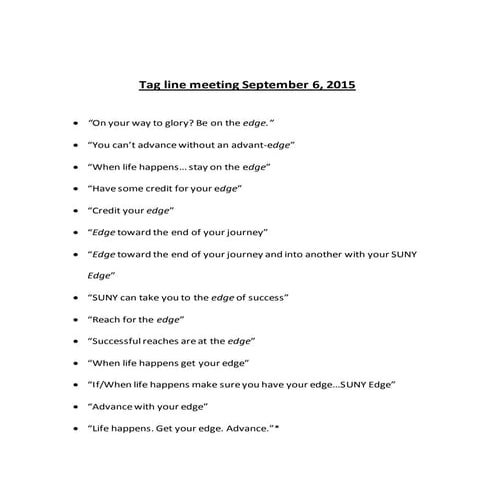 Possible taglines | DOCX