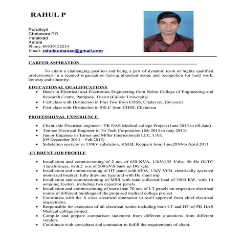 RAHUL_CV-2015 | DOC | Civil Engineering Industry | Industries