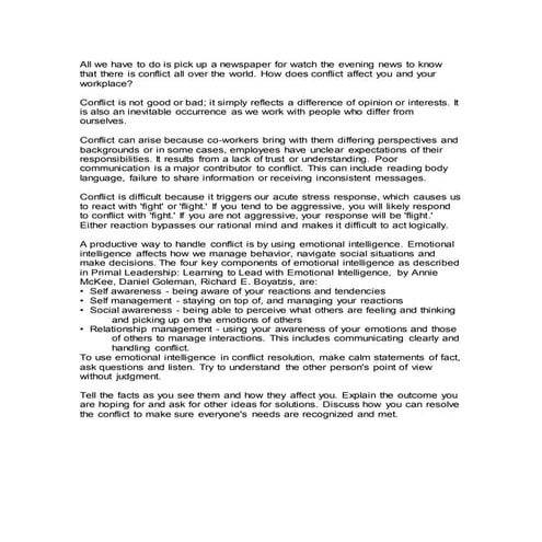 Communication & Conflict | DOCX | War and Conflicts