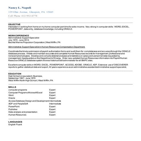 Nancy Napoli Resume | PDF
