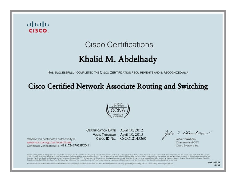 CCNA certificate