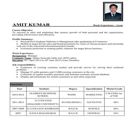 Amit resume | PDF