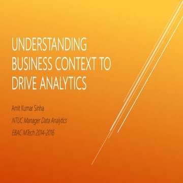 Understanding Business Context to Drive Analytics | PPT