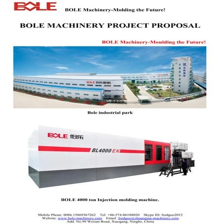 BOLE Injection molding machine ,Project Proposal（2015最新) | PDF