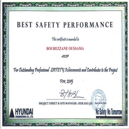 safety award oussama Bourezzane 2015 | PDF