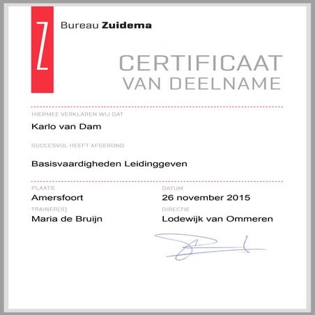 Basisvaardigheden Leidinggeven Certificaat | PDF
