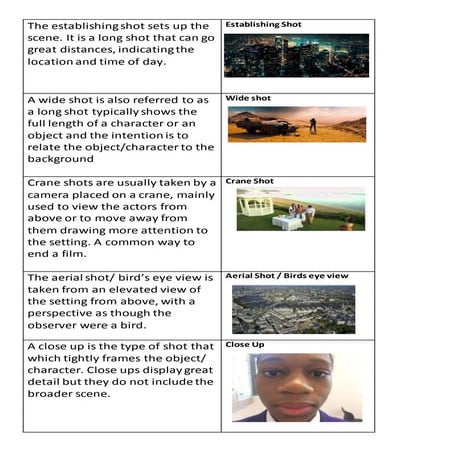 02 camera shot matching game | DOCX