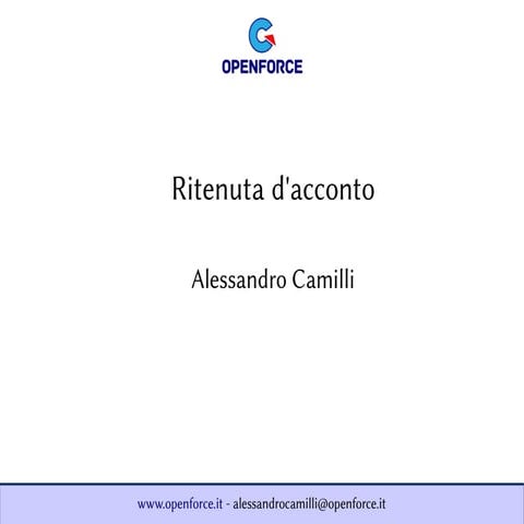 02 Ritenuta d'acconto | PDF