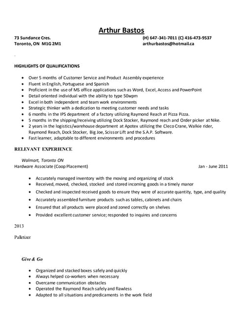 LEVIS RESUME | DOC | Logistics | Business
