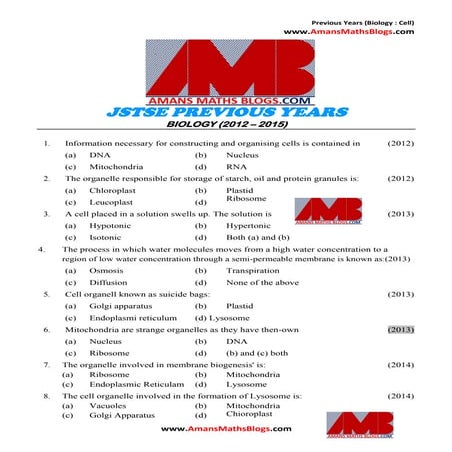 NSEJS Previous Year Papers 2008-2009 | PDF