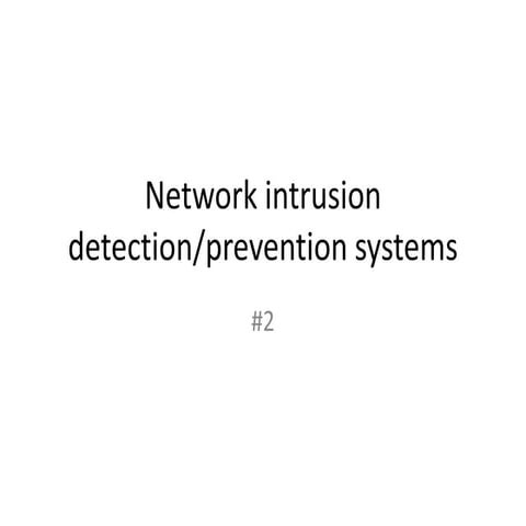 Network Intrusion Detection Systems 2 Ppt