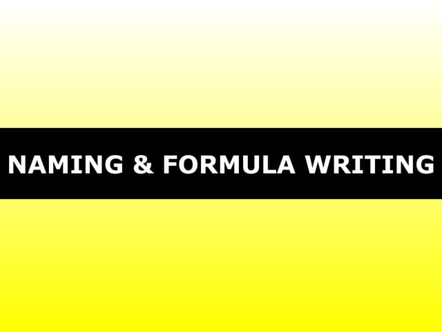 writing chemical formulas | PPTX