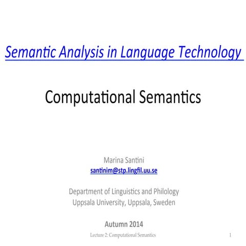 Lecture 2 Computational Semantics Ppt