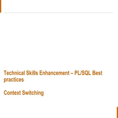 Oracle Sql Pl Sql Context Switching Ppt