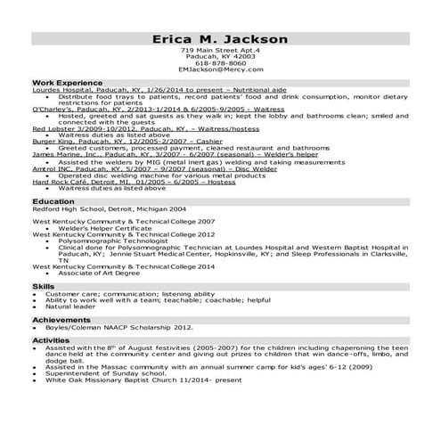 2016 resume.docx ERICA | PDF