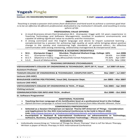 Yogesh_Pingle Resume | PDF