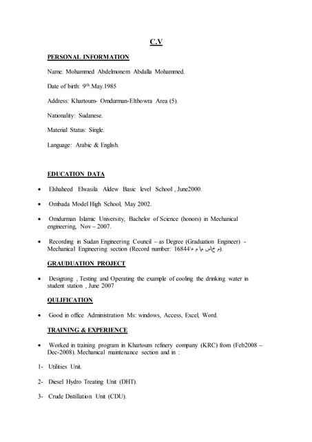 muhamad hadi CV | PDF