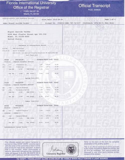 Final college transcript | PDF