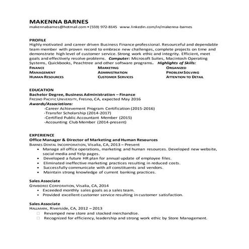 Makenna Barnes Resume | DOCX