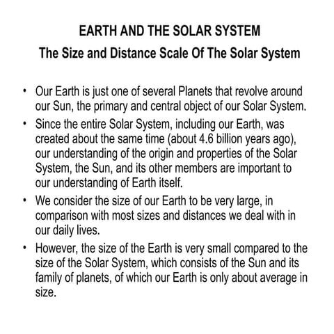 The size and distance scale of our Solar system | PPT