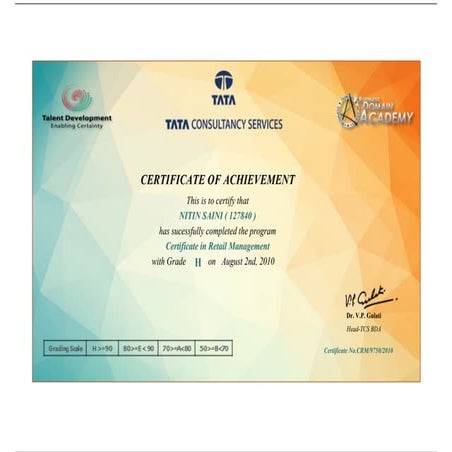 Certificate in Retail Management | PDF