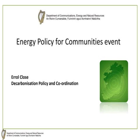 Energy Policy for Communities - Decarbonisation Policy and Co ...