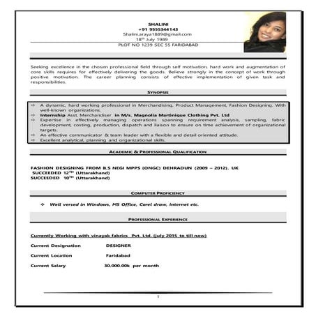 SHALINI cv (1) | PDF