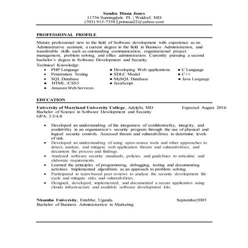 sandraJonesResume | PDF