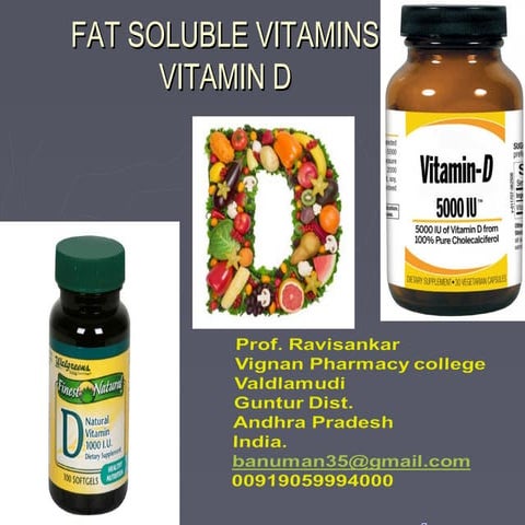 VITAMIN D[ SUNSHINE VITAMIN] MEDICINAL CHEMISTRY BY P. RAVISANKAR ...