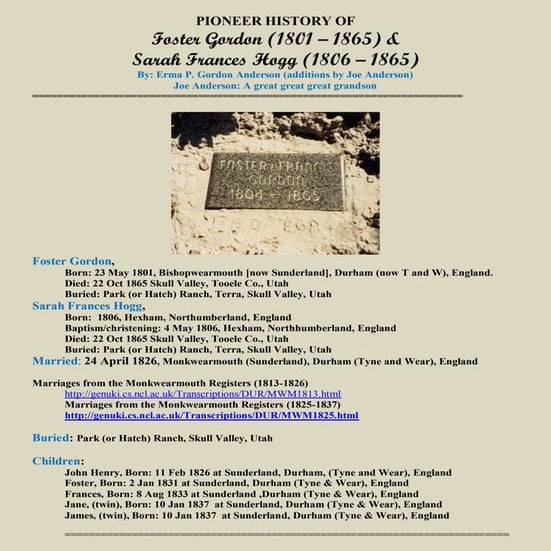 Foster Gordon & Sarah Frances Hogg | PDF